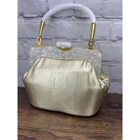 Grace Adele | Bags | Vintage Adele Handbags Gold Yellow Silk Interior W ...